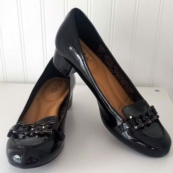 Kasper | Shoes | Career Shoes Chain Detailing Patent Leather New | Poshmark